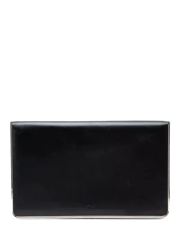 Dior 2003 Metal Trimmed Smooth Calfskin Clutch Bag - Black