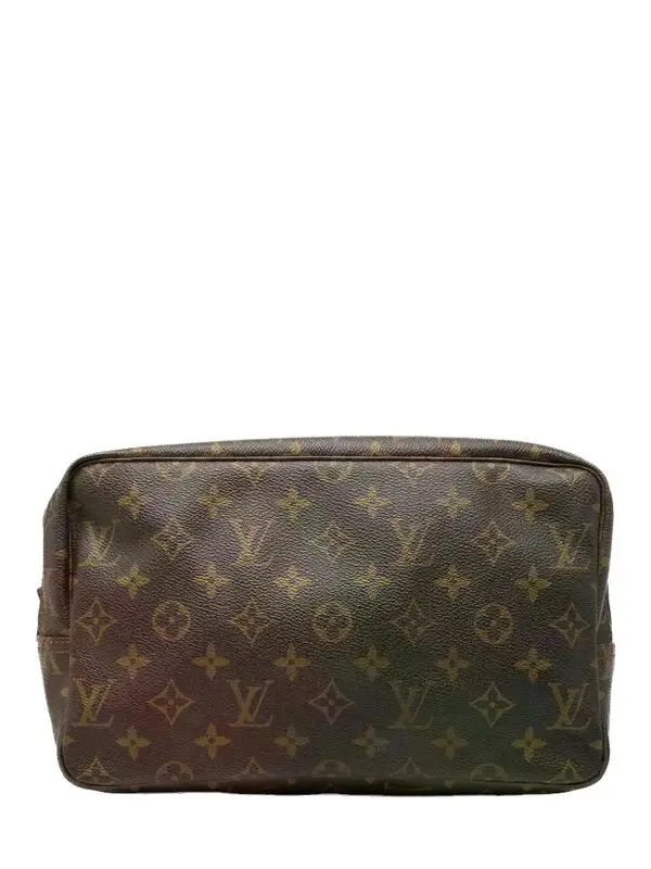 LOUIS VUITTON 1982 Monogram Trousse Toilette 28 Clutch - Brown