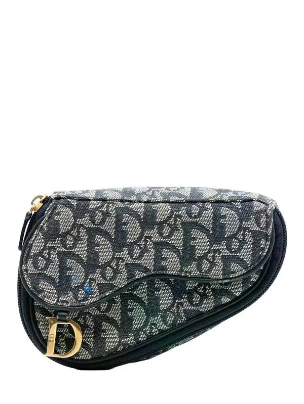 Dior 1998 Diorissimo Canvas Saddle Pouch - Blue