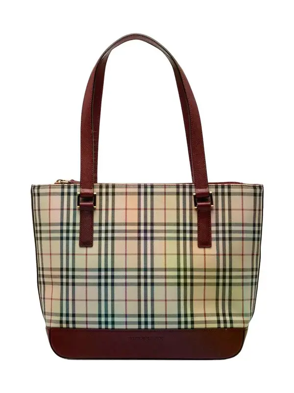 Burberry House Check Canvas Tote Bag - Red