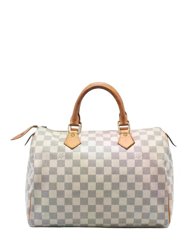 LOUIS VUITTON 2012 Damier Azur Speedy 30 Boston Bag - White