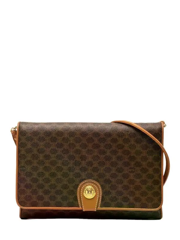 Celine 2007 Macadam Coated Canvas Crossbody Bag - Brown