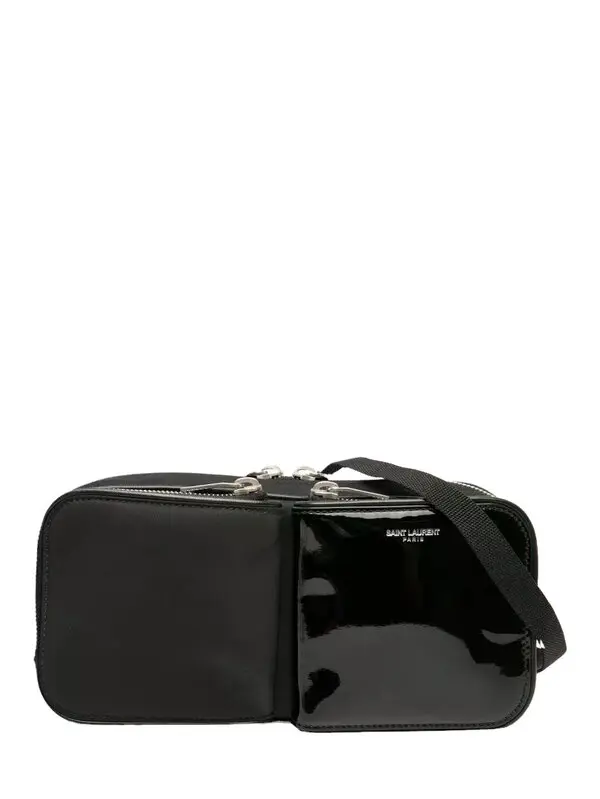 Saint Laurent 2022 Nylon And Patent Crossbody Bag - Black