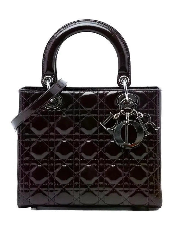 Dior 2009 Medium Cannage Lady Satchel - Purple