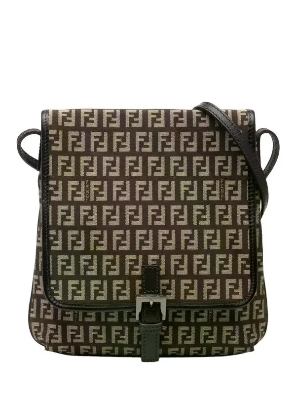 Fendi Zucchino Canvas Crossbody Bag - Brown