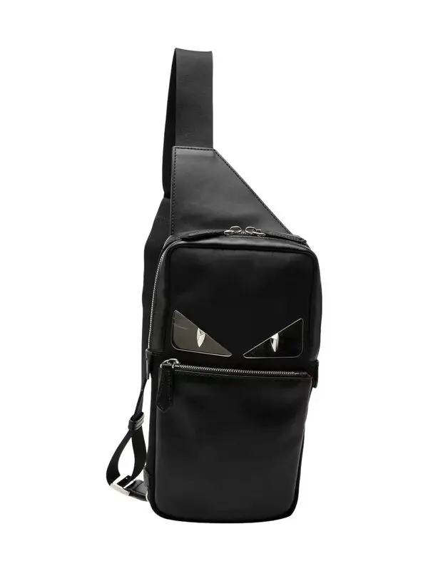 Fendi Leather And Nylon Sling Bag - Black
