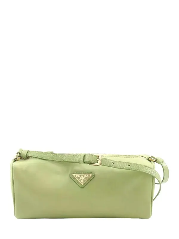 Prada Re-nylon Saffiano Trimmed Pouch Handbag - Green