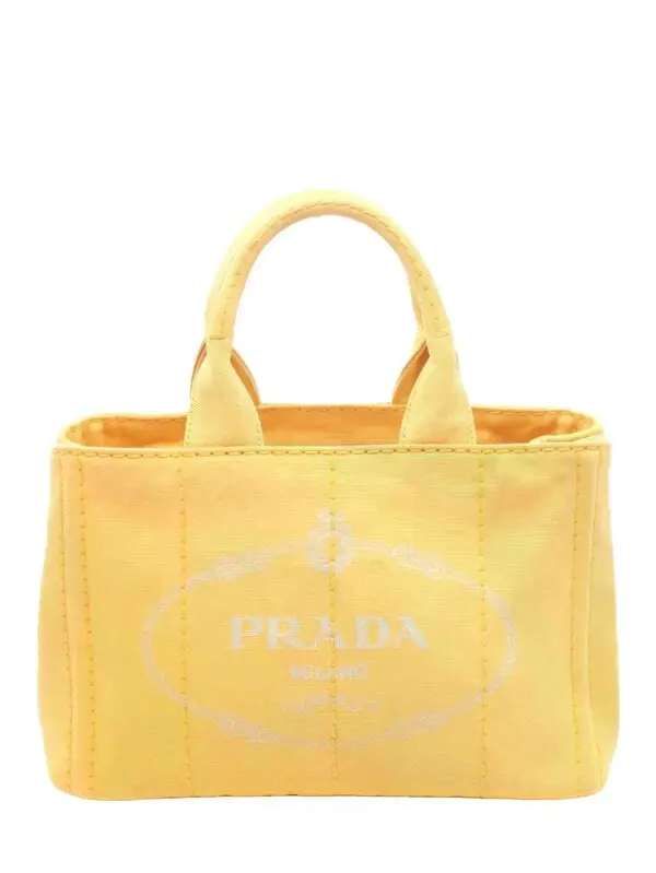 Prada Small Canvas Satchel - Yellow