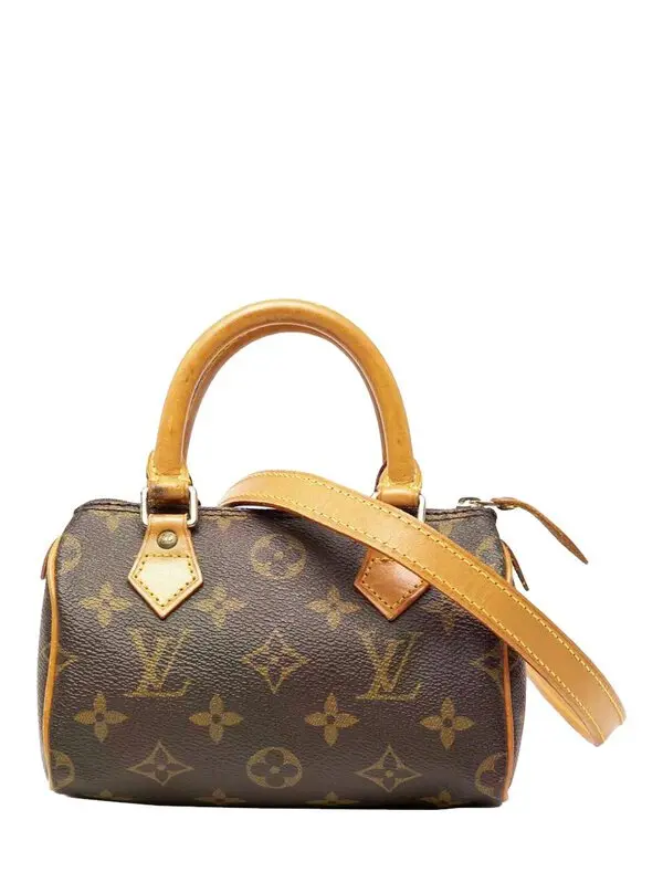 LOUIS VUITTON 1995 Monogram Nano Speedy Bandouliere Satchel - Brown