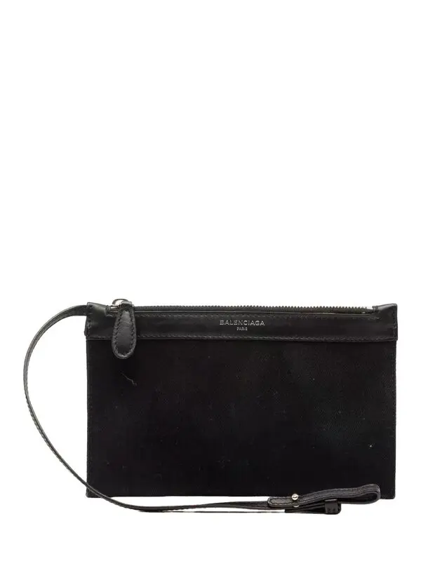Balenciaga Canvas Navy Cabas Pouch - Black