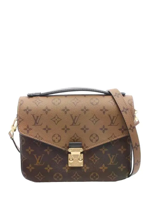 LOUIS VUITTON Monogram Reverse Pochette Metis Satchel - Brown