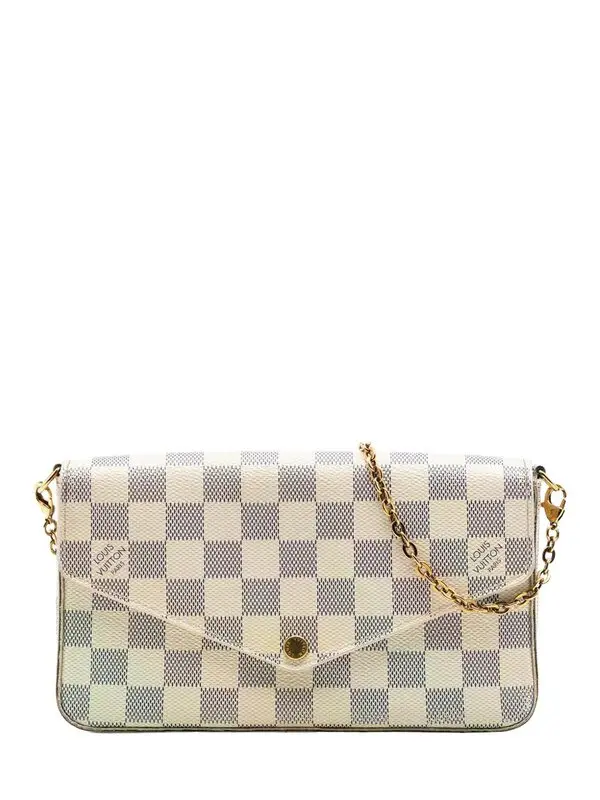 LOUIS VUITTON Damier Azur Pochette Felicie Crossbody Bag - White