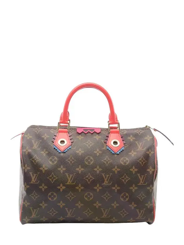 LOUIS VUITTON 2015 Monogram Totem Speedy 30 Boston Bag - Brown