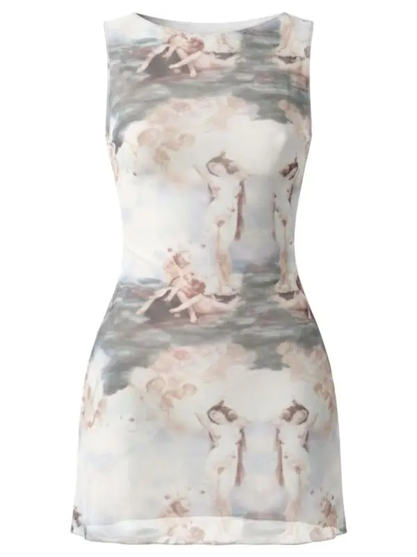 ALOMA STUDIO Soleil Mini Mesh Dress - Grey