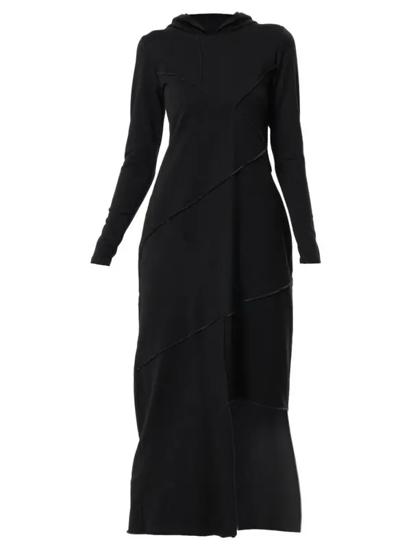 METAMORPHOZA Asymmetric Hooded Dress - Black