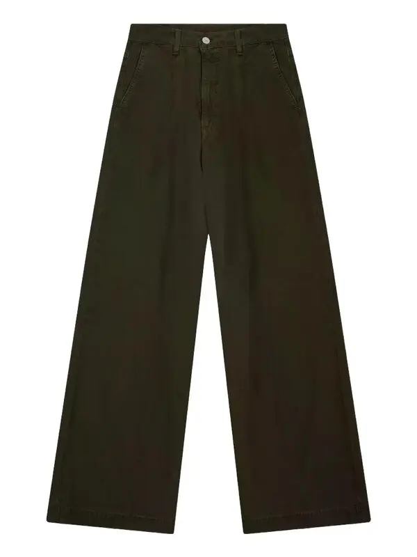 NINE:INTHE:MORNING Pleated Wide-leg Trousers - Green