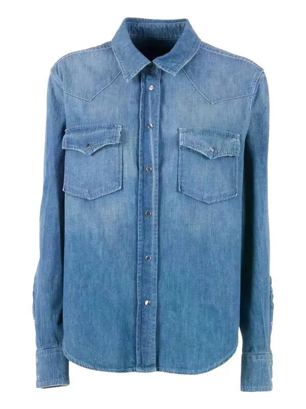 DONDUP Patch Pocket Shirt - Blue