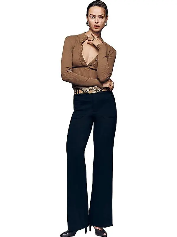 Maeve Knit Jude Trousers - Black Onyx