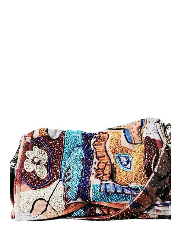 Maeve Audra Embellished Shoulder Bag - Orange