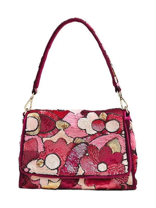 Maeve Audra Beaded Shoulder Bag - Pink Floral