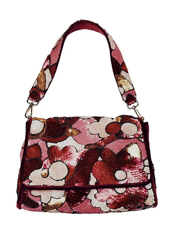 Maeve Audra Beaded Shoulder Bag - Pink Floral