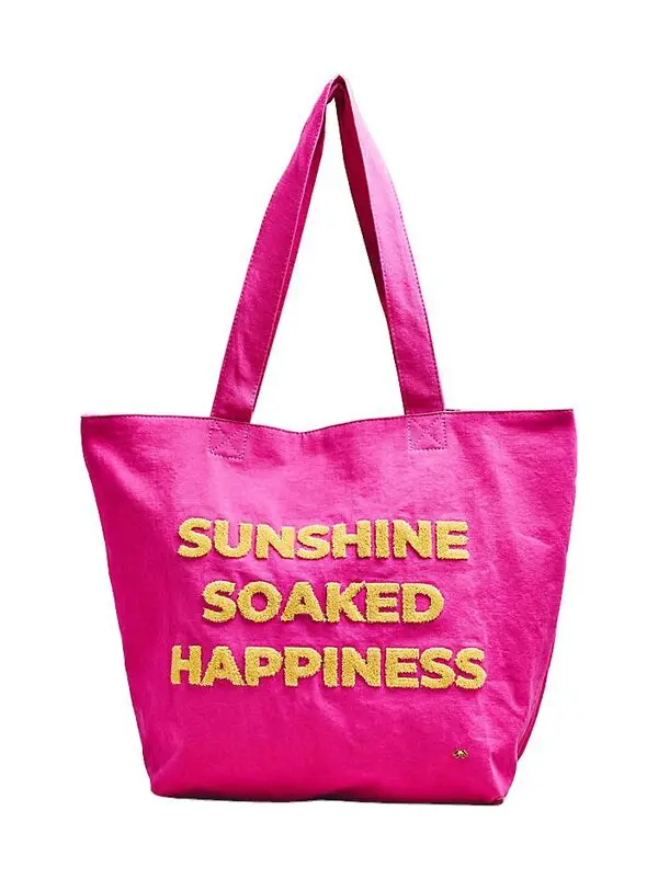 PQ Vacation Script Tote Bag - Medium Pink