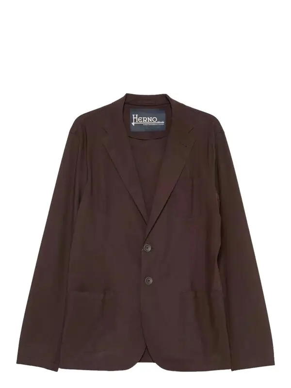 Herno Single-breasted Blazer - Brown