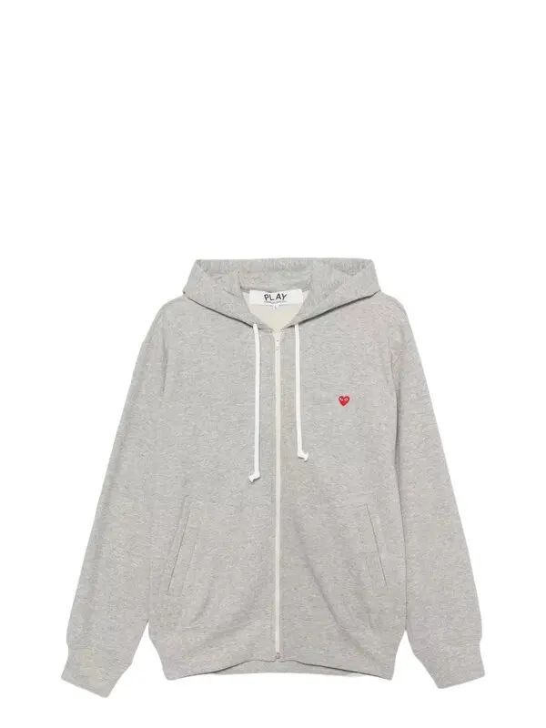 Comme Des Garçons Play Heart-patch Hoodie - Grey