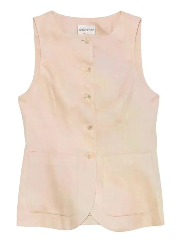SEMICOUTURE Button-up Waistcoat - Neutrals