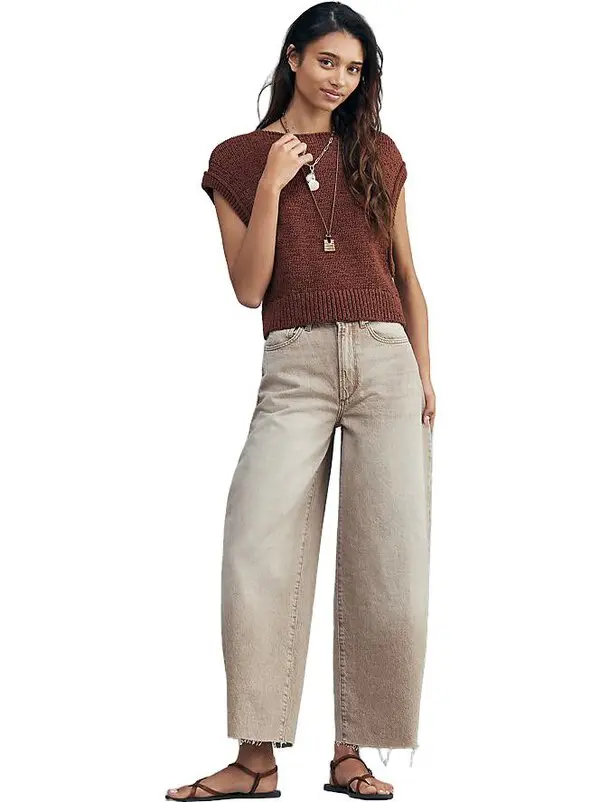 Joe's Jeans Billie Crop High-rise Barrel Jeans - Tannin