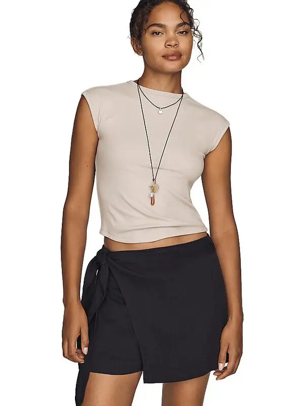 Anthropologie Wrap Tie Skort - Black Onyx