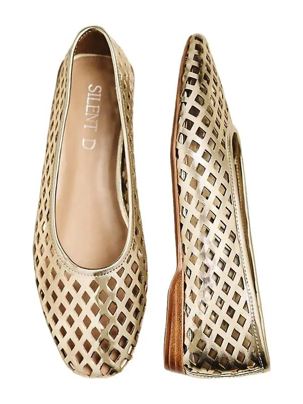SILENT D Lay Woven Flats - Gold