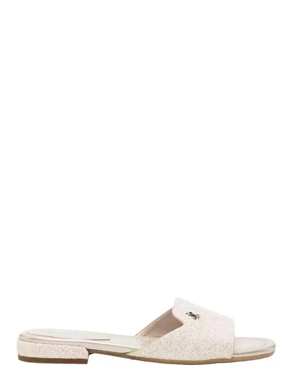 JIMMY CHOO Dina Glitter Flat Sandals - Neutrals