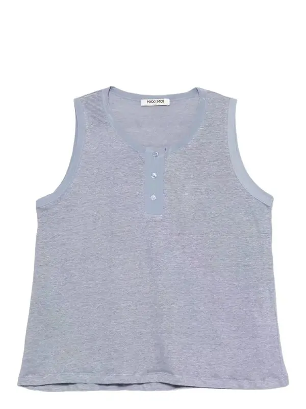 Max & Moi Button-embellished Sleeveless Top - Blue