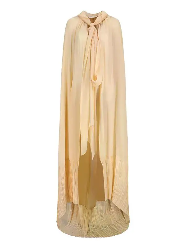 Blumarine Pleated-trim Cape - Neutrals