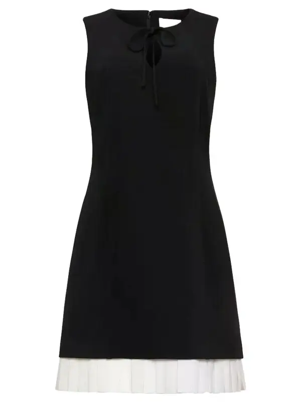 Cinq À Sept Deidra Pleated-hem Tie-neck Dress - Black