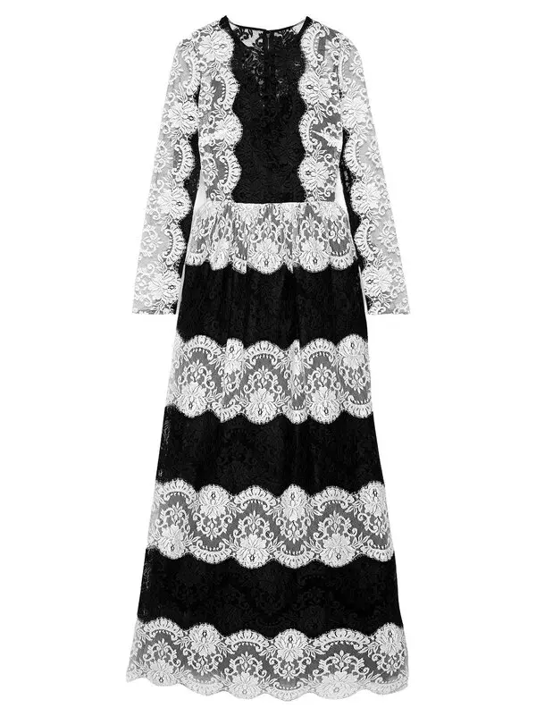 Dolce & Gabbana Lace Two-tone Gown - Black