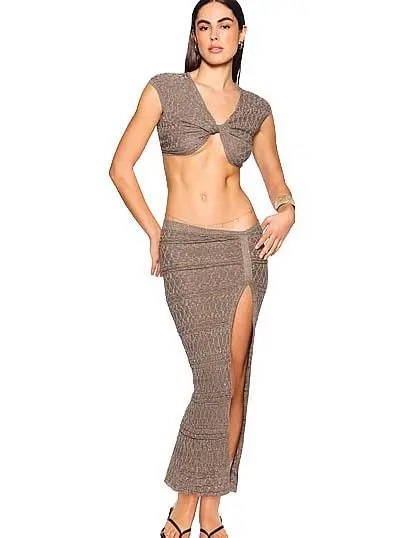 Victoria's Secret Tropic Of C Izu Split Skirt - Brown