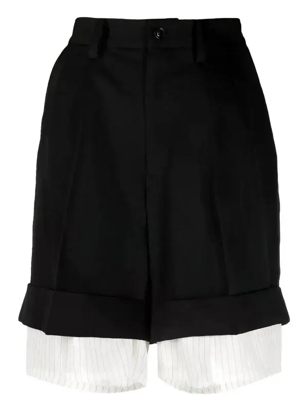 Y’s Layered Tailored Shorts - Black