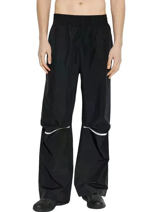 NEW BALANCE Logo Print Piping Wide Leg Trousers - Black