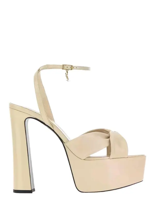 Saint Laurent Franciane Knotted Sandals - Neutrals