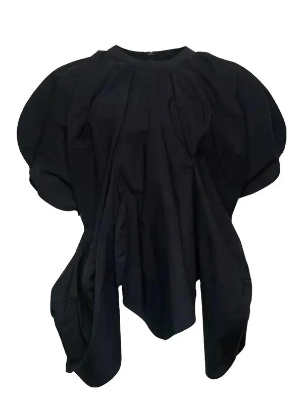 ENFOLD Draped-sleeve Top - Black