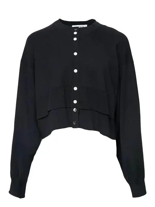 ENFOLD Layered-hem Cardigan - Black
