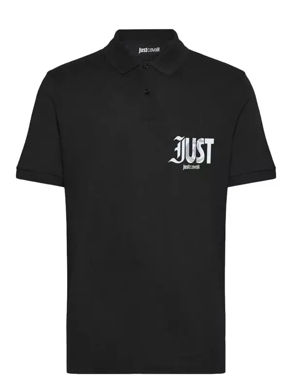 Just Cavalli Logo-print Cotton Polo Shirt - Black