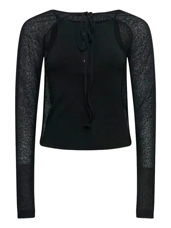 YCH Long-sleeve Layered Top - Black