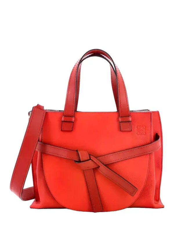 Loewe Gate Tote Leather Satchel - Red