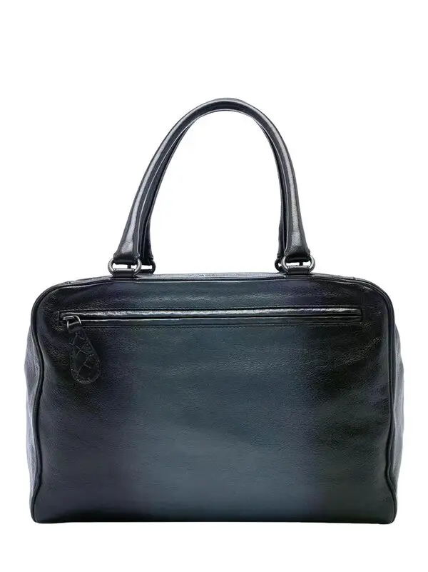 Bottega Veneta 2012-2026 Medium Goatskin Madras Sfumato Brera Handbag - Blue