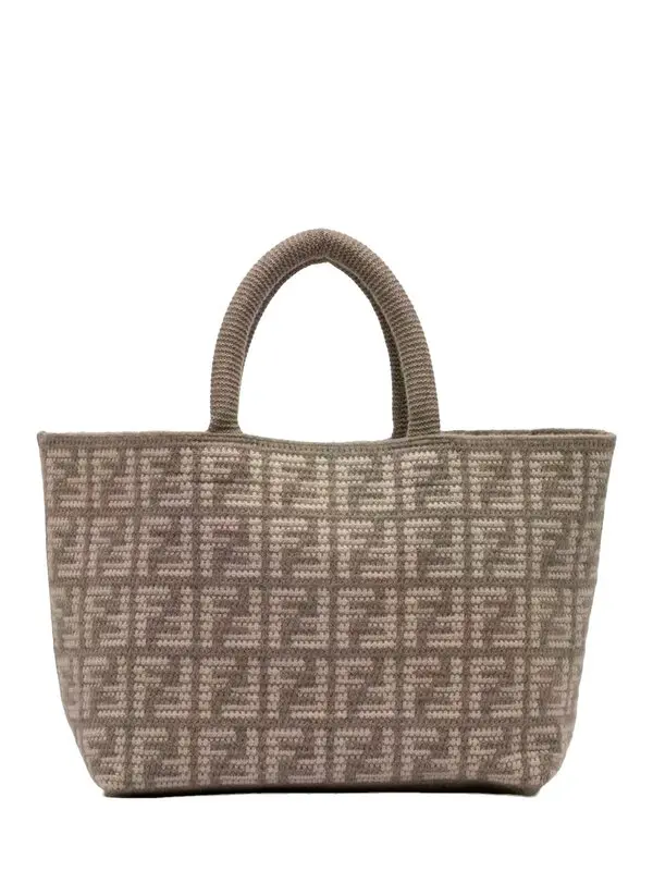 Fendi Large Zucca Cashmere Shopper Tote Bag - Brown