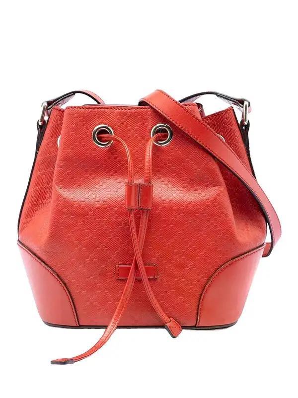 Gucci 2016-2026 Diamante Leather Bucket Bag - Red