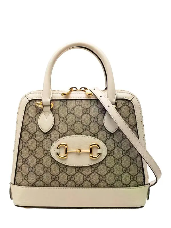 Gucci Gg Supreme Horsebit 1955 Satchel - Neutrals